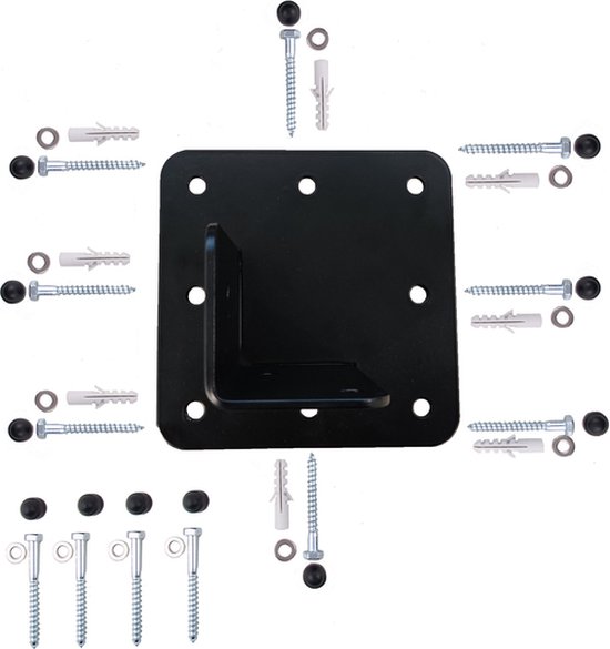 B-Play Muursteun RVS voor vierkante palen van 70 tot 110 mm Zwart | bol