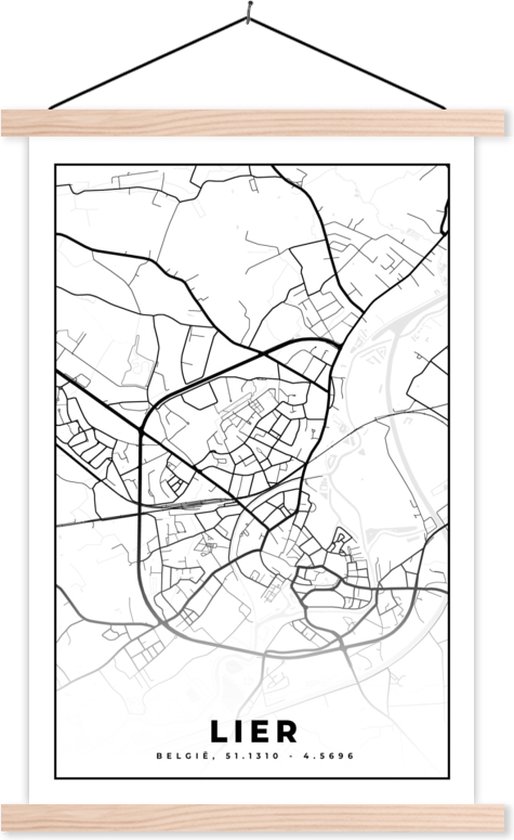 Posterhanger incl. Poster - Schoolplaat - België – Lier – Stadskaart ...