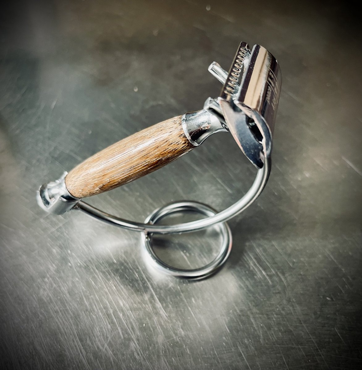 Veiligheidsscheermes inclusief 5 mesjes houten handvat en roestvrij ...