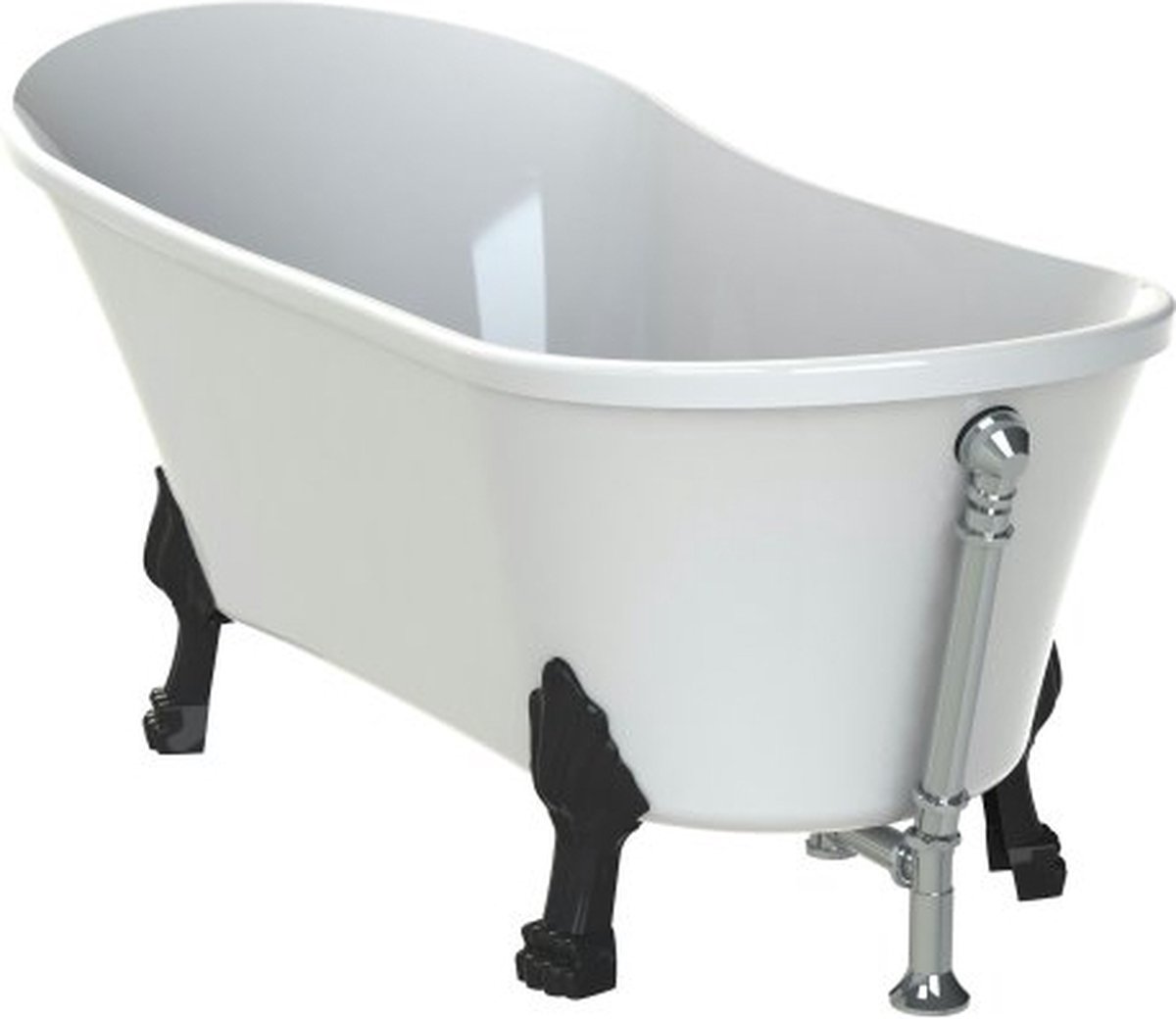 Allibert Felina vrijstaand bad 170x80cm Acryl met zwarte leeuwenpoten ...