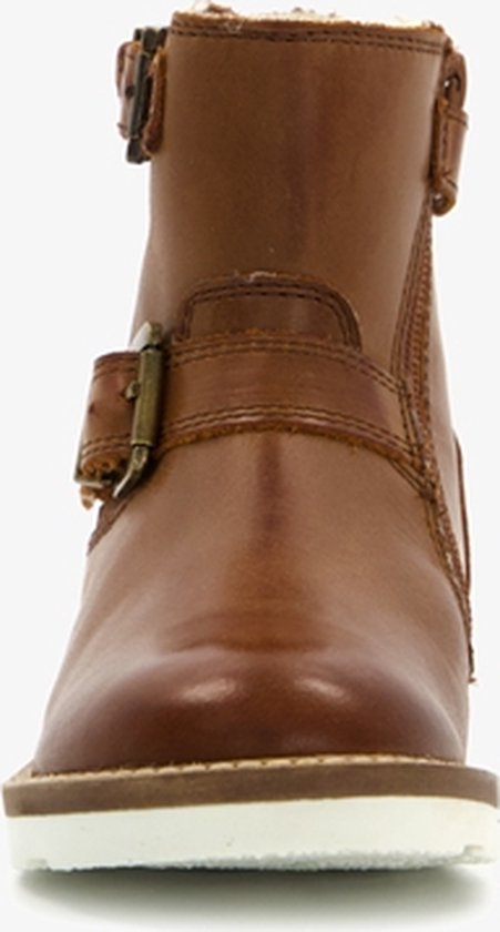 Groot leren jongens boots - Cognac - Maat 24 - Echt leer | bol