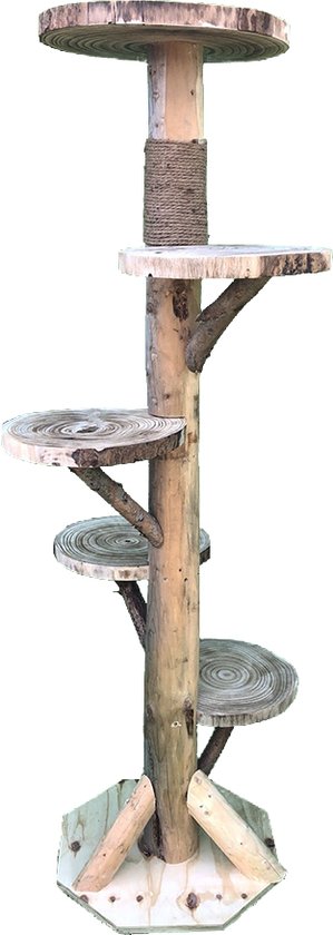 Catsy - Stairs 1.60 - Krabpaal Katten Natural Boomstam Klimboom Hout ...
