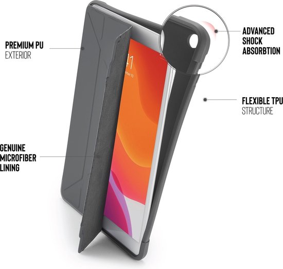 Pipetto Shield Origami iPad 2021 / 2020 / 2019 10,2 inch hoesje Grijs | bol