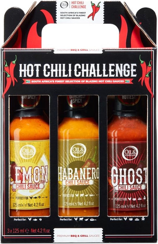 Oil & Vinegar | Pittige chilisaus - Hot Chili Challenge - 3x125ml | bol.com