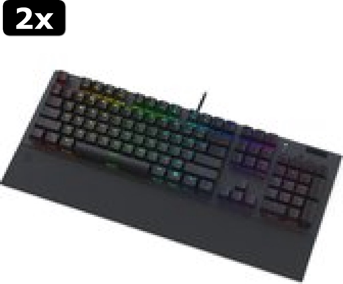 2x SPC Gear GK650K Omnis clavier USB QWERTY US International Zwart ...