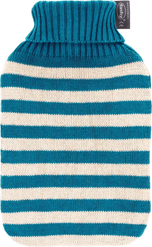 Warm water kruik - Met petrol / creme gebreide hoes | bol.com