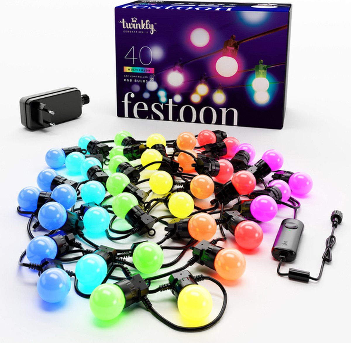 Twinkly Festoon lichtsnoer 40 LED lampjes - multicolour | bol.com