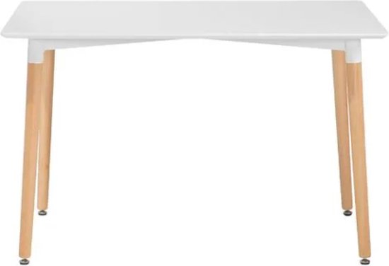 Moderne tafel - 120x80 cm - wit -Scandinavisch design | bol
