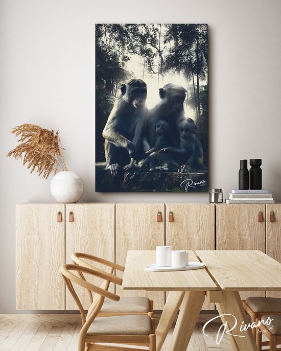 Monkeys - Luxe Plexiglas Wandschilderij - 100 x 150 cm - Monkey Family ...