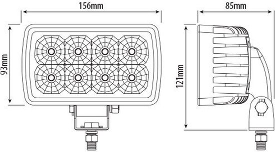 LED 18 watt werklamp 1800 Lumen verstelbaar 12-28V | bol