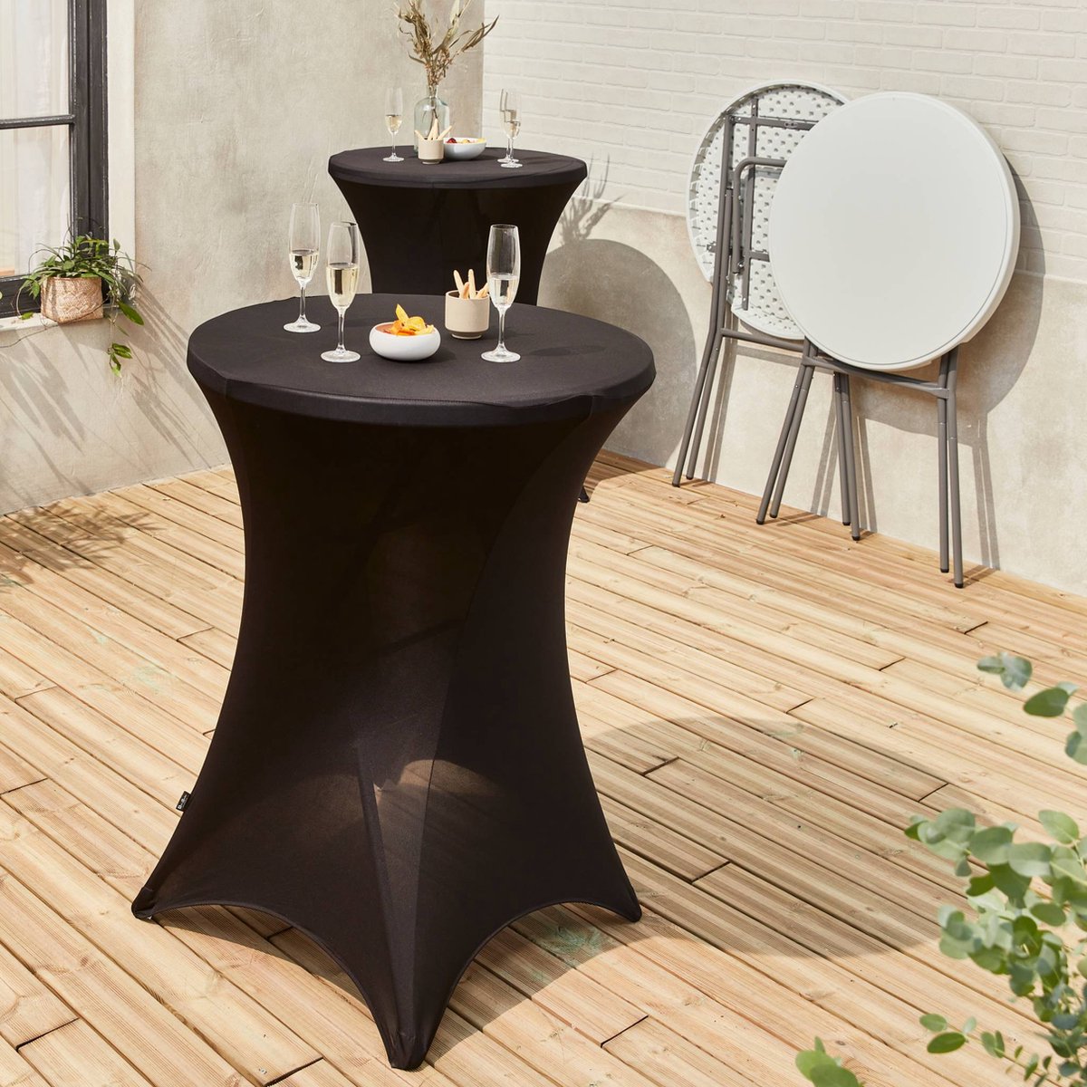 Alice's Garden Statafel GALA - Set van 2 - Opvouwbaar - Ø80cmx110cm - 2x statafelrok... | bol.com