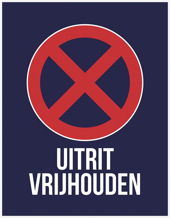 Pictogram/ bord | "Uitrit vrijhouden" | 19 x 25 cm | Inrit vrijlaten ...