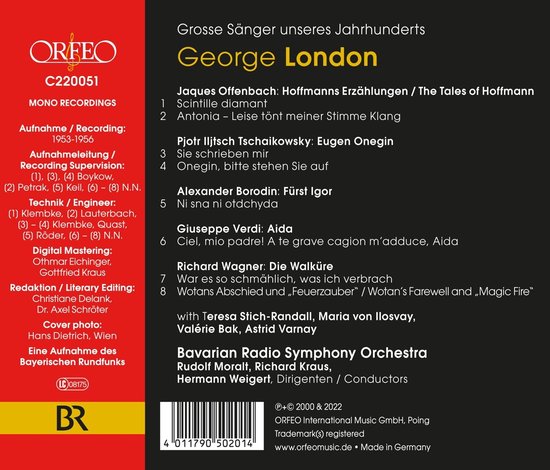 George London: Grosse Sänger Unseres Jahrhunderts, George London | CD ...