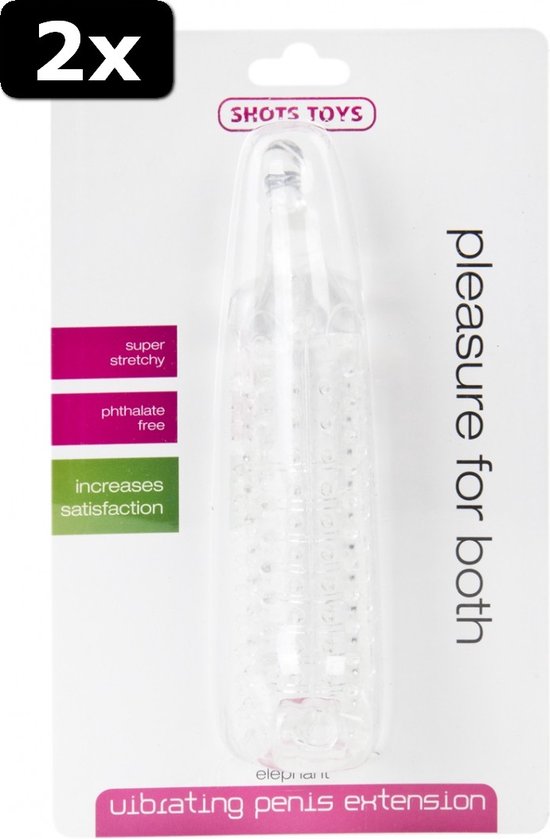 2x Elephant Vibrating Penis Extension - Transparent | bol.com