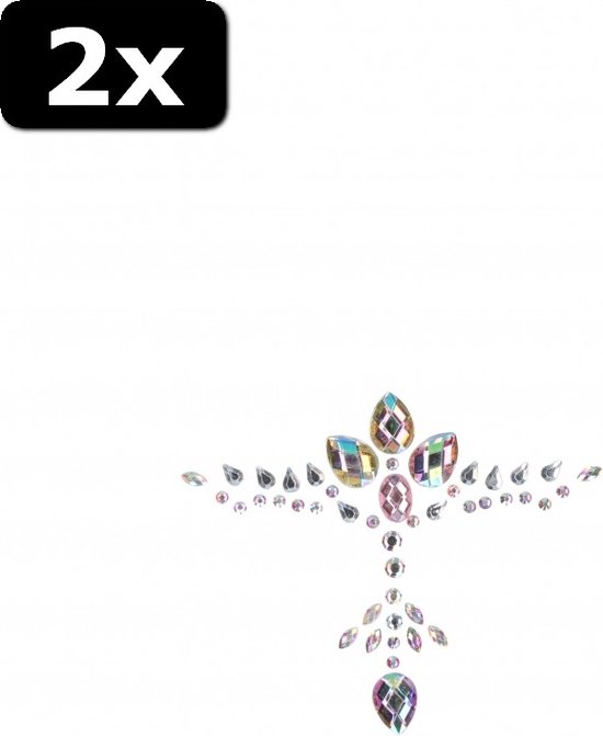 2x Dazzling Cleavage Bling Sticker