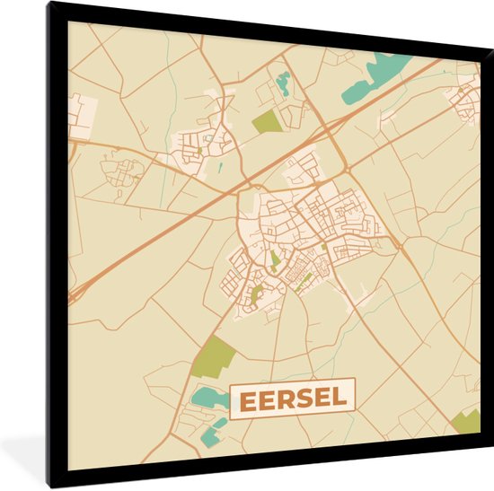 Fotolijst incl. Poster - Kaart - Eersel - Vintage - Plattegrond ...