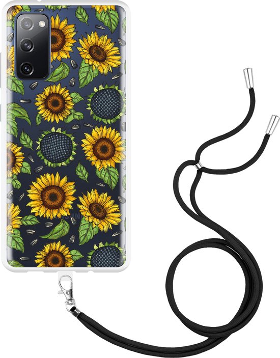 Cazy Hoesje met Koord geschikt voor Samsung Galaxy S20 FE - Sunflowers | bol
