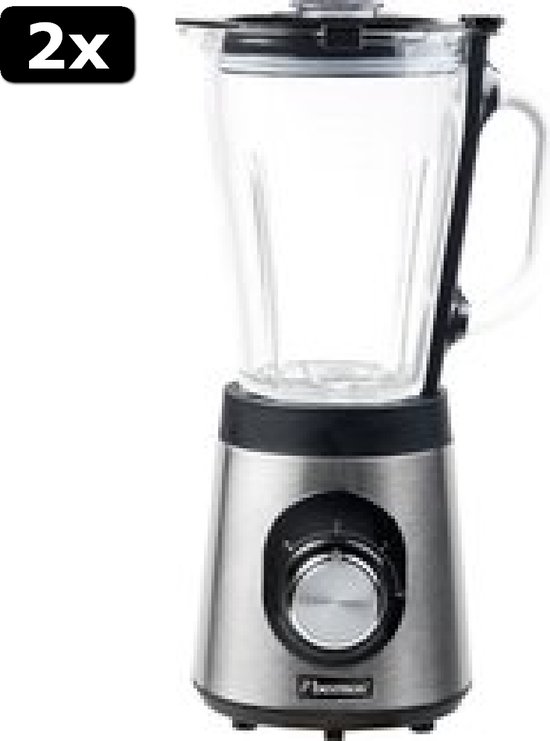 2x Bestron Blender ABL800STE 1.5 L 500 W roestvrij staal | bol