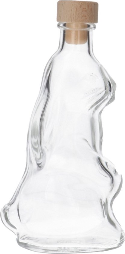 Glazen Fles 'Konijn' - 200 ml - Decoratieve Flessen, Glazen Flesjes Met ...