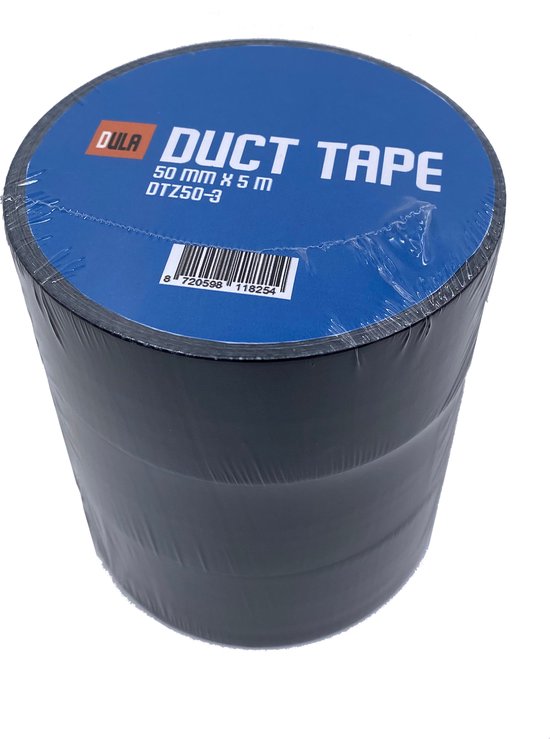 DULA Duct tape - Zwart - 50 mm x 50m - 3 Rollen Ducktape - Reparatie ...