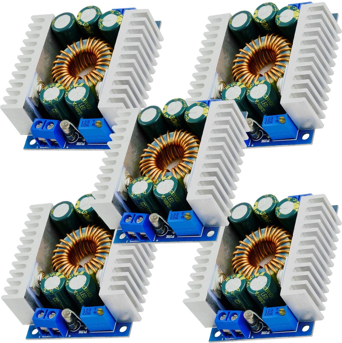 AZDelivery 5 x XL4016E1 Step-Down Buck Converter Voedingsmodule DC-DC 5 ...