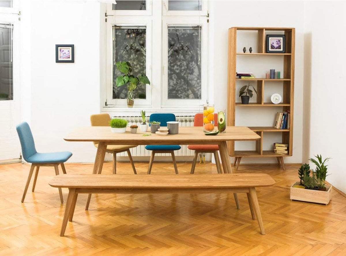 Ena room divider houten boekenkast naturel - 90 x 200 cm | bol.com