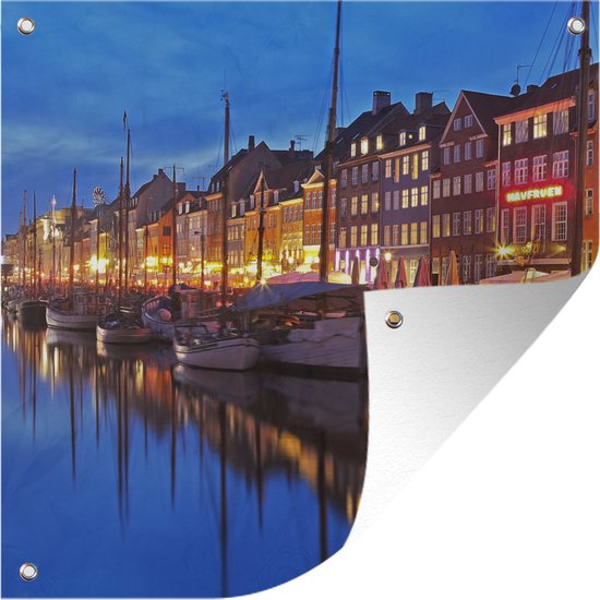 Tuin poster Kopenhagen - Boten - Water - 200x200 cm - Tuindoek | bol