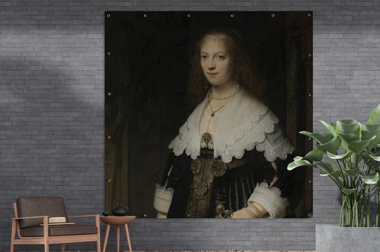 Tuin poster Portret van Maria Trip - Rembrandt van Rijn - 200x200 cm ...