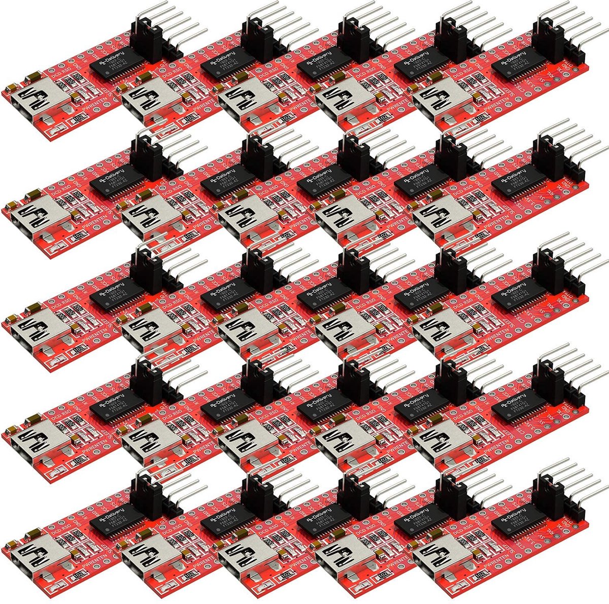 AZDelivery 25 x FTDI Adapter FT232RL USB naar TTL Serial voor 3.3V en 5V compatibel... | bol