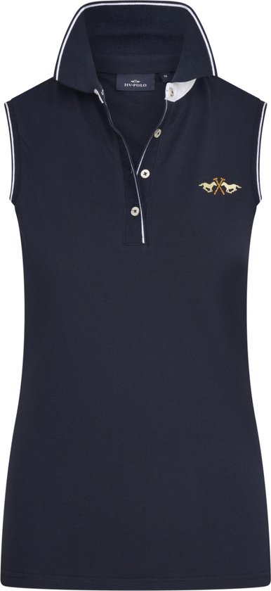 HV Polo Poloshirt mouwloos Lia Navy - M | Blauw | Zomerkleding ruiter | bol.com