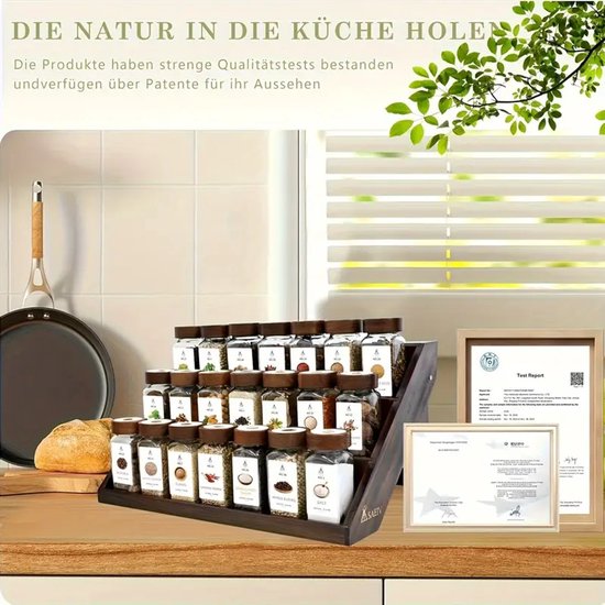 Complete Kruidenopbergset – 21 Glazen Potjes met Houten Deksels ...