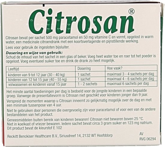 Citrosan Citroendrank - Paracetamol voor griep- en ...