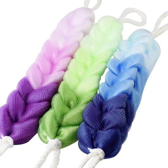 3-delige bad mesh bladerdeeg spons voor zachte exfoliatie en reiniging ...