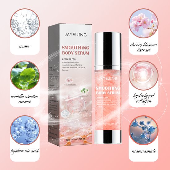 4 stuks gladmakende bodyserum, vermindert lijntjes, hydrateert de huid ...