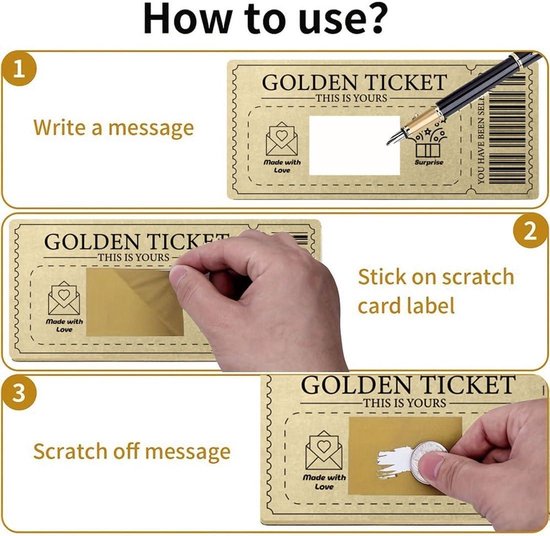 Allecto Plus - Gouden ticket cadeaubon om in te vullen - krassticker en ...