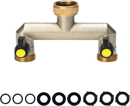 Allecto Plus - Tuin Buitenkraan Splitter 2-Weg 3/4" Adapter Dubbele Connector Kraan... | bol