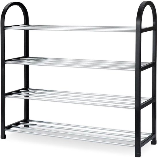 Schoenenrek - Praktische Schoenenkast - XXL - Zwart Metaal - Schoenen ...