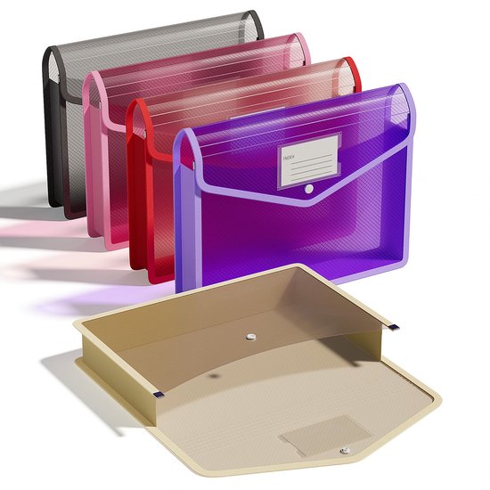 ThinkTex 5-pack A4-documentenhoezen, transparante labels ...