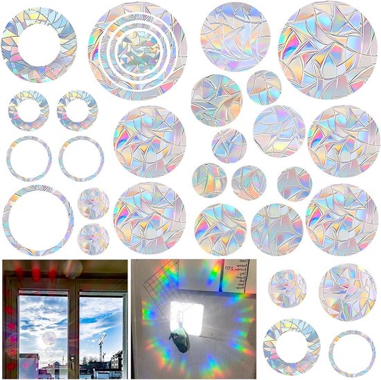 JGS Premium - Raamstickers Prisma Holle Cirkel Zonnevanger Vogel ...