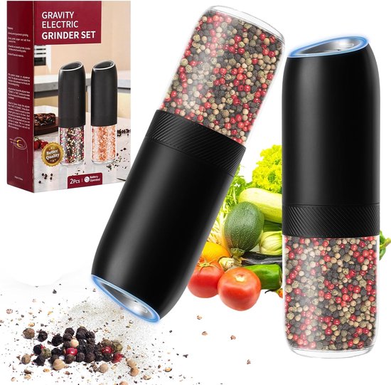 Electric Salt Pepper Mill Set van 2 - Elektrische Zout Peper Molen ...