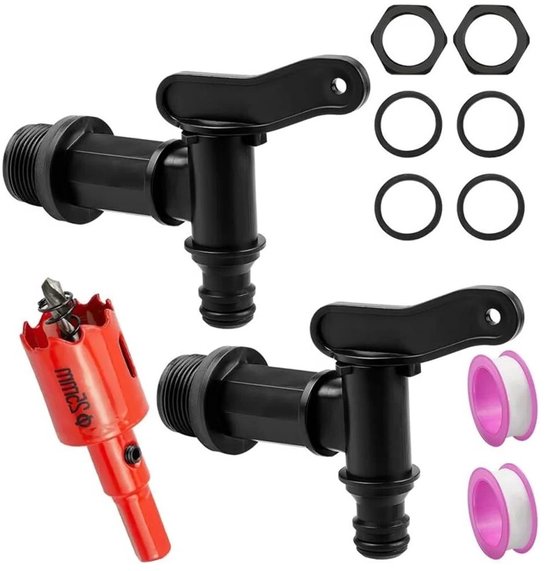 Dussdote Regenton kraan - Kraan voor regenton - 3/4 Inch Plastic ...