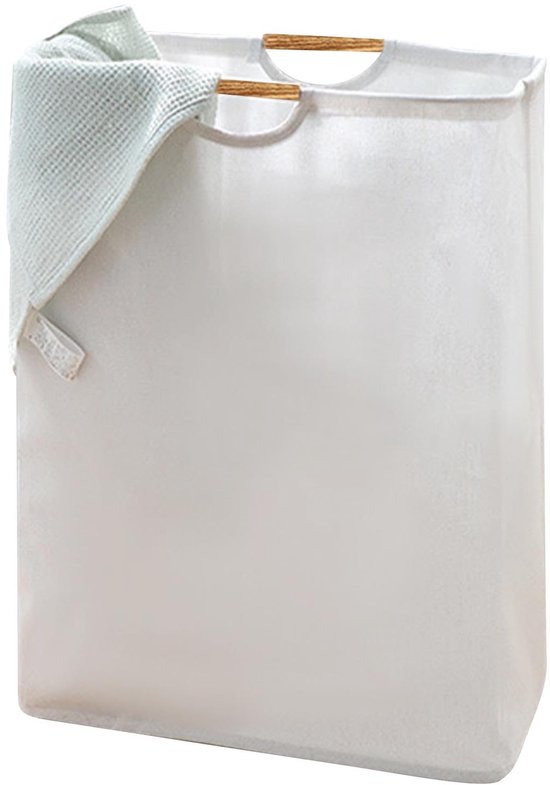 Opvouwbare wasmand, 50 * 40 * 27 cm wasmand beige wasmand met handvat ...