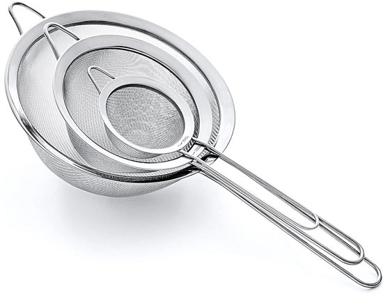 Fijnmazige Zeef Set - RVS Keukenzeven - 3 Stuks - Zilver | bol