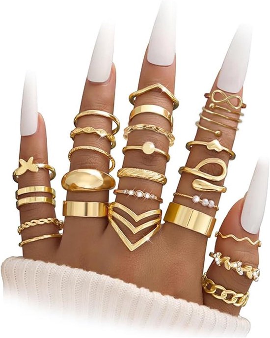**Stapelbare Ringen Goud Set - Trendy Statement Ringen voor Vrouwen ...