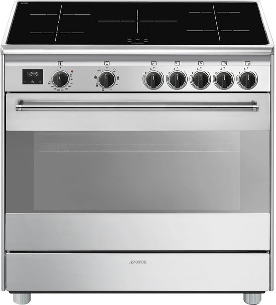 SMEG BG91IX2 - Inductiefornuis - 90 cm - 5 zones - RVS | bol