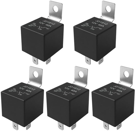 5Pcs 4 Pin Car Relay - 12V 40A SPST Automotive Relay - met Metalen ...