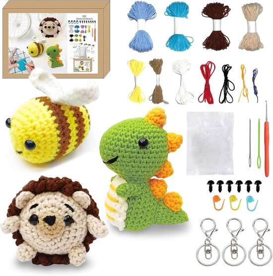 3 Haakset voor Beginners - Dieren - Haken - Breien voor Beginners - Set ...