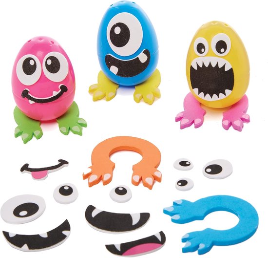 Baker Ross Monster Ei Vorm Kits - 10 Stuks Knutselsets voor Kinderen | bol