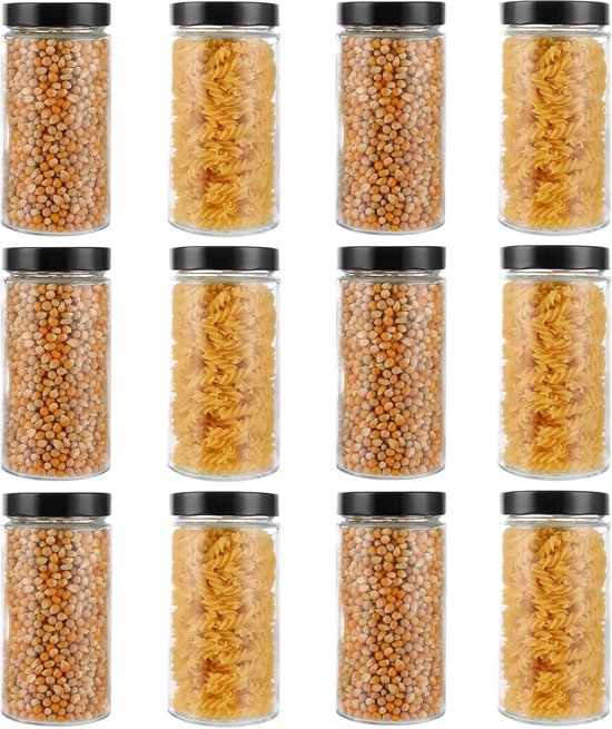 Glass Storage Jars met Deksel - Jam Jars - Opslagdozen - Serveer Jars ...