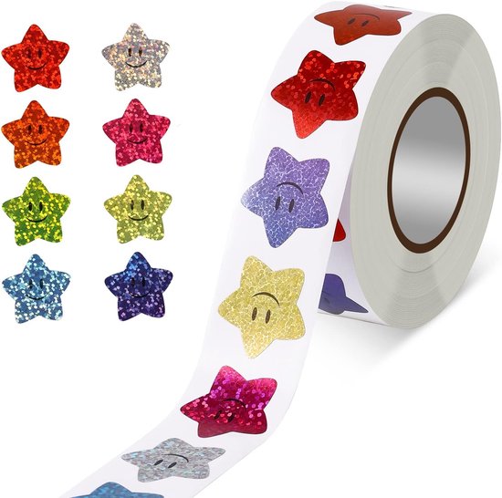Smiling Star Sticker Reward 2.5cm Small Star Stickers Kids Self ...